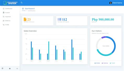 Invoice Management System Free Bootstrap Template Source Code INetTutor