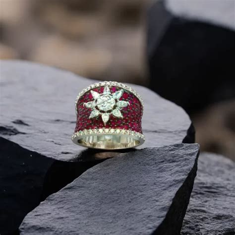 Red Panna Solid Ring Tanmai Jewelers