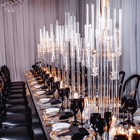 2pcs 4 Pcs 10 Pcs 아크릴 Candelabra 웨딩 센터 피스 클리어 캔들 홀더 결혼식 이벤트 파티 장식 3 Head Candlest In 2024