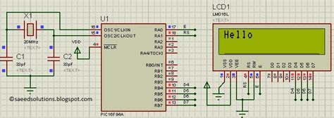 Pic16f84a Lcd Interfacing Code In 4bit Mode And Proteus Simulation