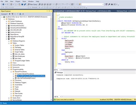 Stored Procedures In Sql Server