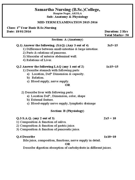 Anatomy Physiology Mid Term Pdf