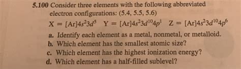 Solved Consider Three Elements With The Following Chegg