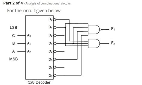 Solved Part 2 Of 4 Analysis Of Combinational Circuits For