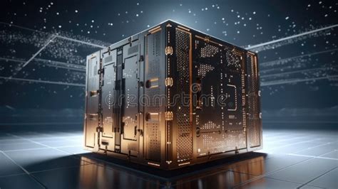 Quantum Computer Cpu And Computer Chip Concept Central Computer Processor Stock Illustration