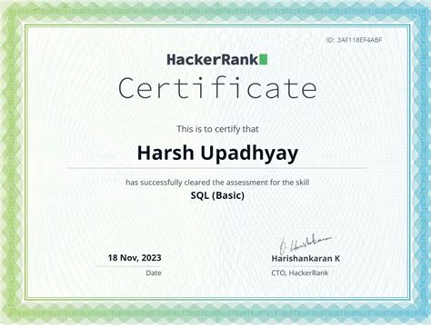 Harsh Upadhyay On Linkedin Sql Certificationachieved Databaseskills