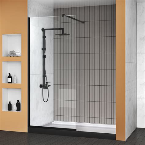 Delavin 34 W X 72 H Semi Framed Shower Glass Panel Shower Screen