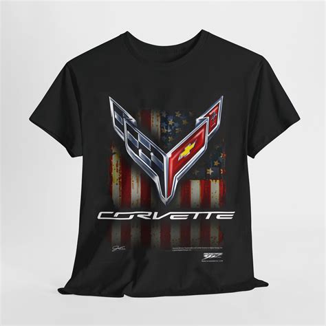 Corvette C8 Flag Corvette C8 Flag Logo Shirt Wicked Metal