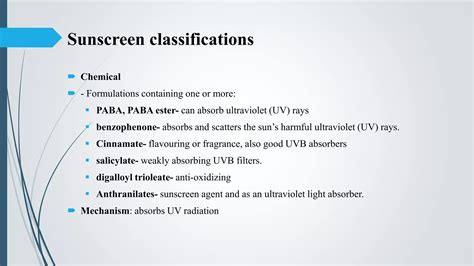 Sunscreen Classifications Sun Protection Factorspf Regulatory