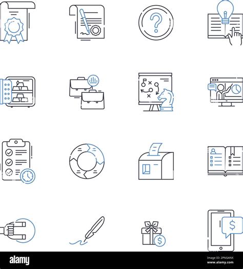 Accounts Department Precinct Line Icons Collection Bookkeeping Reconciliation Invoicing