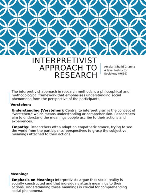Interpretivist Approach To Research Pdf Qualitative Research
