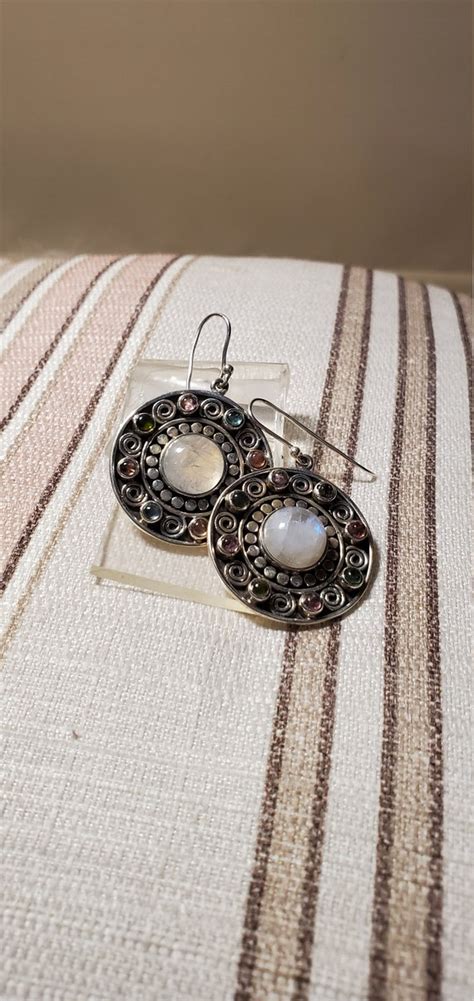 Golden Brown Moonstone Earrings Gem