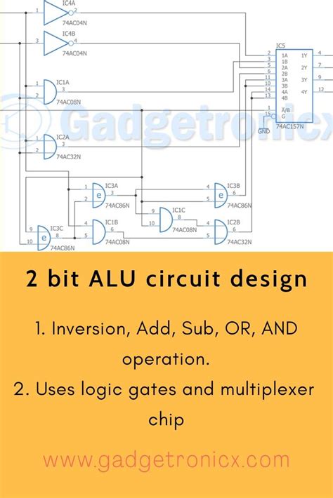 2 Bit ALU Circuit Diagram Gadgetronicx Circuit Design Circuit Diagram Circuit