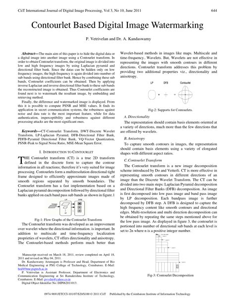 Pdf Contourlet Based Digital Image Watermarking