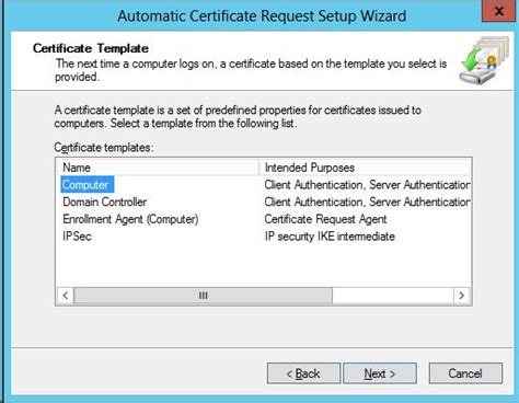 domain controller certificate template