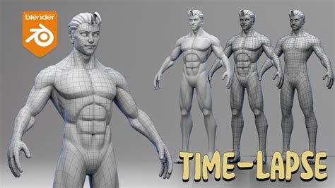 Blender Sculpt Time Lapse Male Base Mesh Stylized Male Retopology