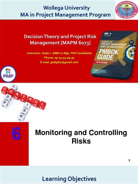 lesson 6 monitoring and controlling risks pdf risk risk management