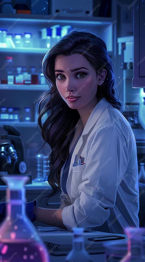 Portrait Of A Beautiful Female Scientist Working In A Laboratory