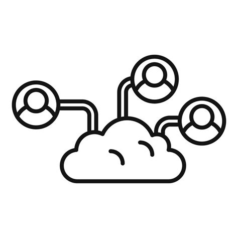 Premium Vector Outsource Cloud Elements Icon Outline Outsource Cloud Elements Vector Icon For