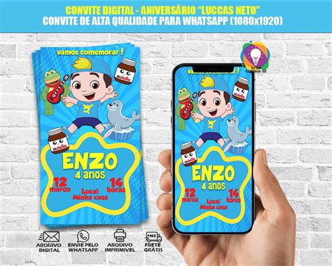 Convite Digital Luccas Neto Elo7 Produtos Especiais