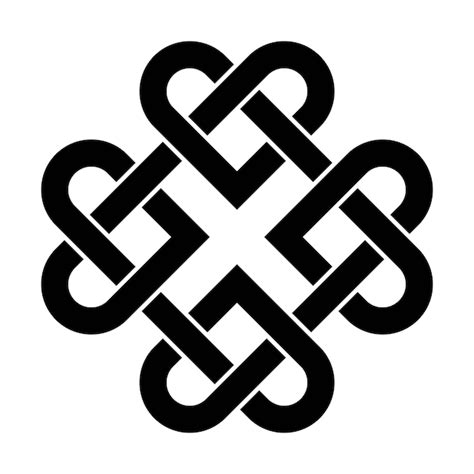 Premium Vector Celtic Knot Heart Black Silhouette Vector Icon