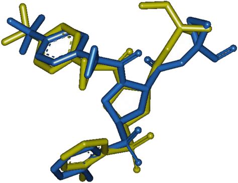 Superimposition Of The Crystal Structure Conformation Blue Color And
