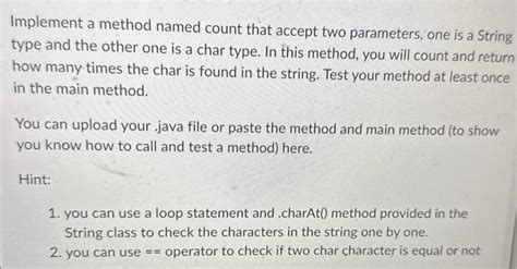 Solved Implement A Method Named Count That Accept Two