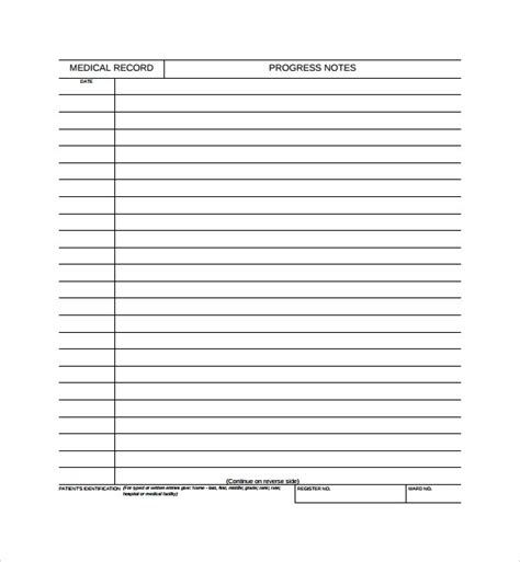 Free Printable Progress Notes Template