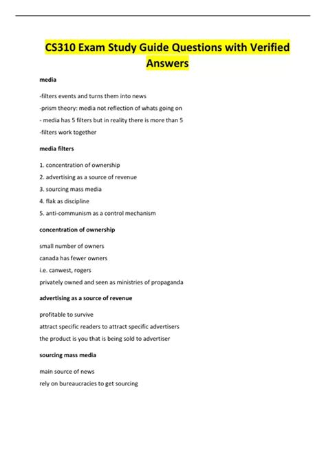 CS Exam Study Guide Questions With Verified Answer CS Stuvia US