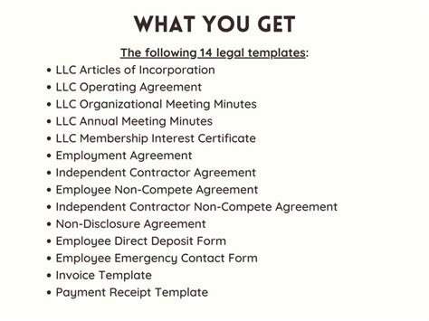 Llc Documents Template Llc Operating Agreement Contract Template Bundle