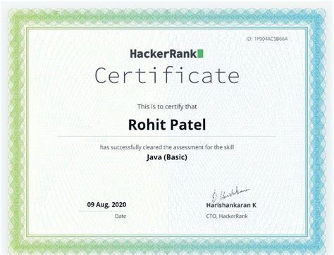 Rohit Patel On Linkedin Hackerrank Profile In Java
