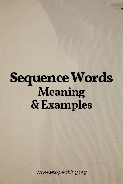 Sequence Words In English Meaning Examples