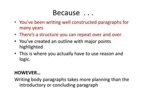 W Riting Body Paragraphs Pdf