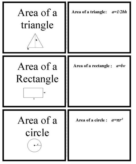 Printable Geometry Formulas Flashcards Free Download And Print For You