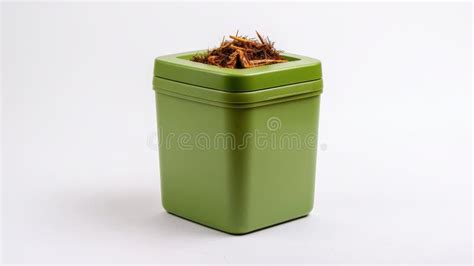 Green Compost Bin With Shredded Material Stock Illustration