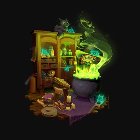 Artstation Witchs Corner Witch Room Animated Witch Environment