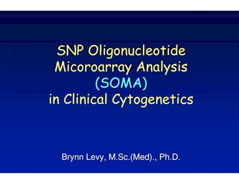 Pdf Snp Oligonucleotide Microarray Analysis Soma In Clinical