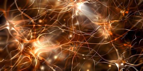 Neuron Illustration Branching Dendrites And Nerve Endings In Action