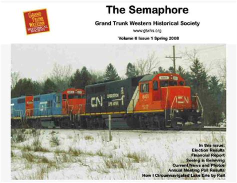 semaphore volume 6 2008 membership year grand trunk western