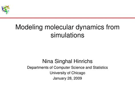 Ppt Modeling Molecular Dynamics From Simulations Powerpoint