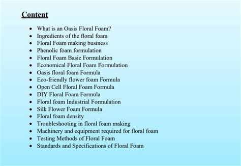 Oasis Floral Foam Formulation At 1 Chemical Formula Services