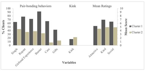 model 1 cluster summary displaying percentage of clients engaging in