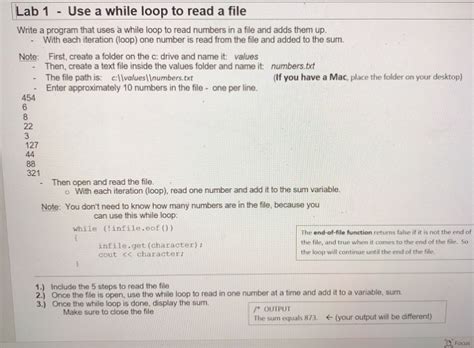 Solved Lab 1 Use A While Loop To Read A File Write A Program