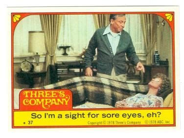 Threes Company Trading Card Sticker Mr Roper Mrs Roper