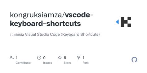 Github Kongruksiamzavscode Keyboard Shortcuts รวมคีย์ลัด Visual