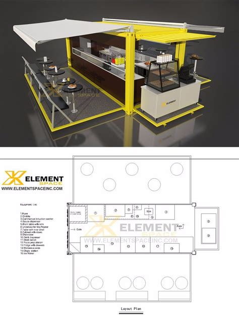 Prefabricated Food Containers Restaurant Design Pop Up Mobile Modular