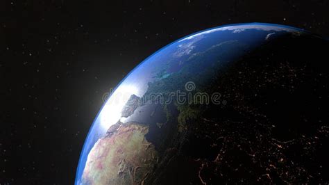 Spinning Planet Earth Technology Illustration Communication Concept D Render Stock