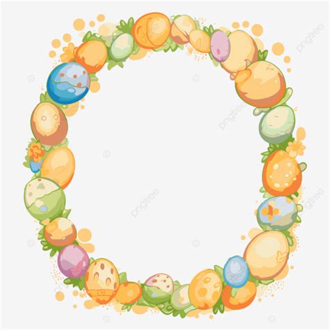 Egg Border Clipart Colorful Circle Of Easter Eggs Vector Cartoon Egg