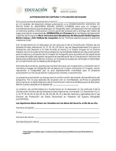 Autorizacion Mayor Ok Formato AutorizaciÓn De Captura Y UtilizaciÓn
