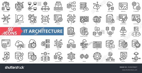 Architecture Icon Collection Set Containing System Stock Vector